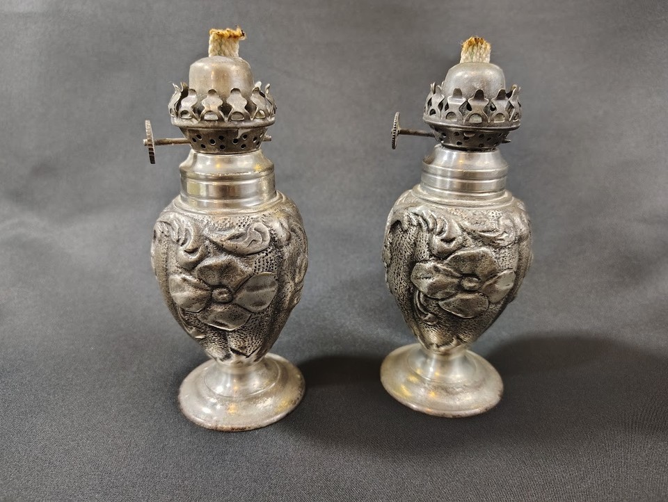 2 Mini Oil Lamp Restoration Hardware- Frances LeMont; Base 5" Tall- NO ...