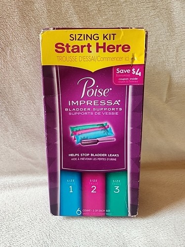 Poise Impressa Bladder Supports Sizing Kit 6 Count Sizes 1 2 3 NOS 1/ ...