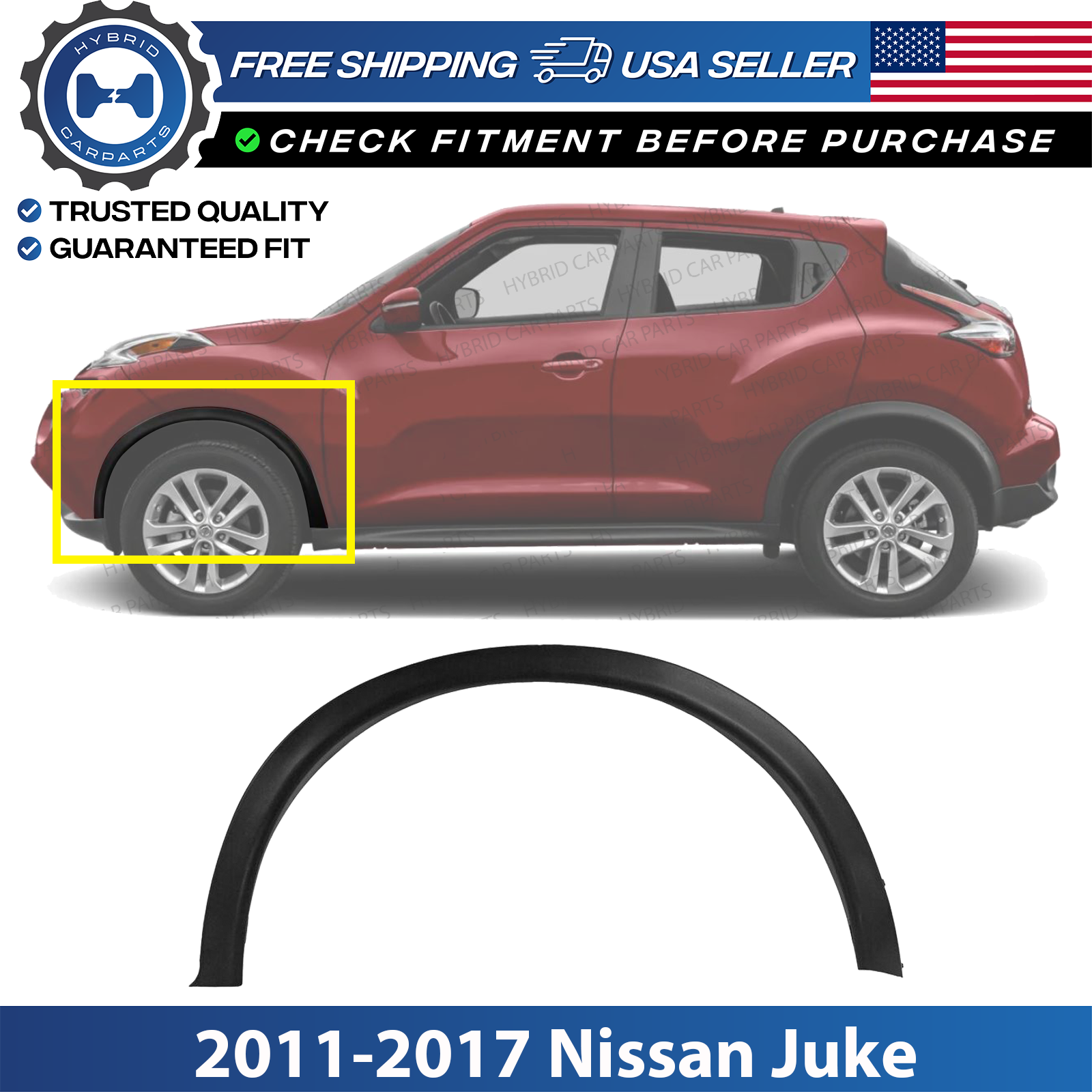 New Front Driver LH Side Fender Trim Molding Primed For 2011-2017 ...