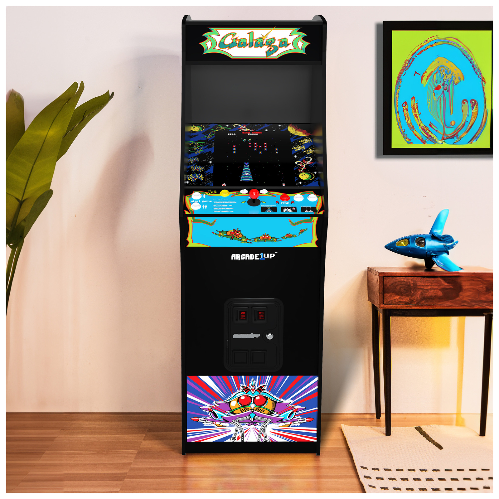 Arcade1Up GALAGA Deluxe 14 Games in 1, 5 Foot Stand-Up Arcade Machine ...