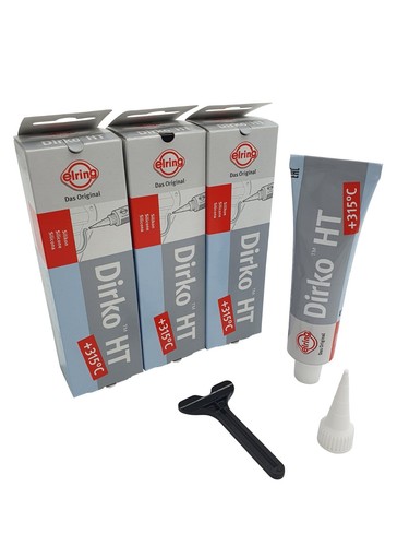 3x ELRING DIRKO HT Grau 70ml dauerelastisch Dichtmasse bis +315°C ...