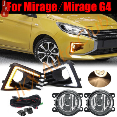 For Mitsubishi Mirage ATTRAGE 2021-2024 LED DRL Day Light+Halogen Fog ...