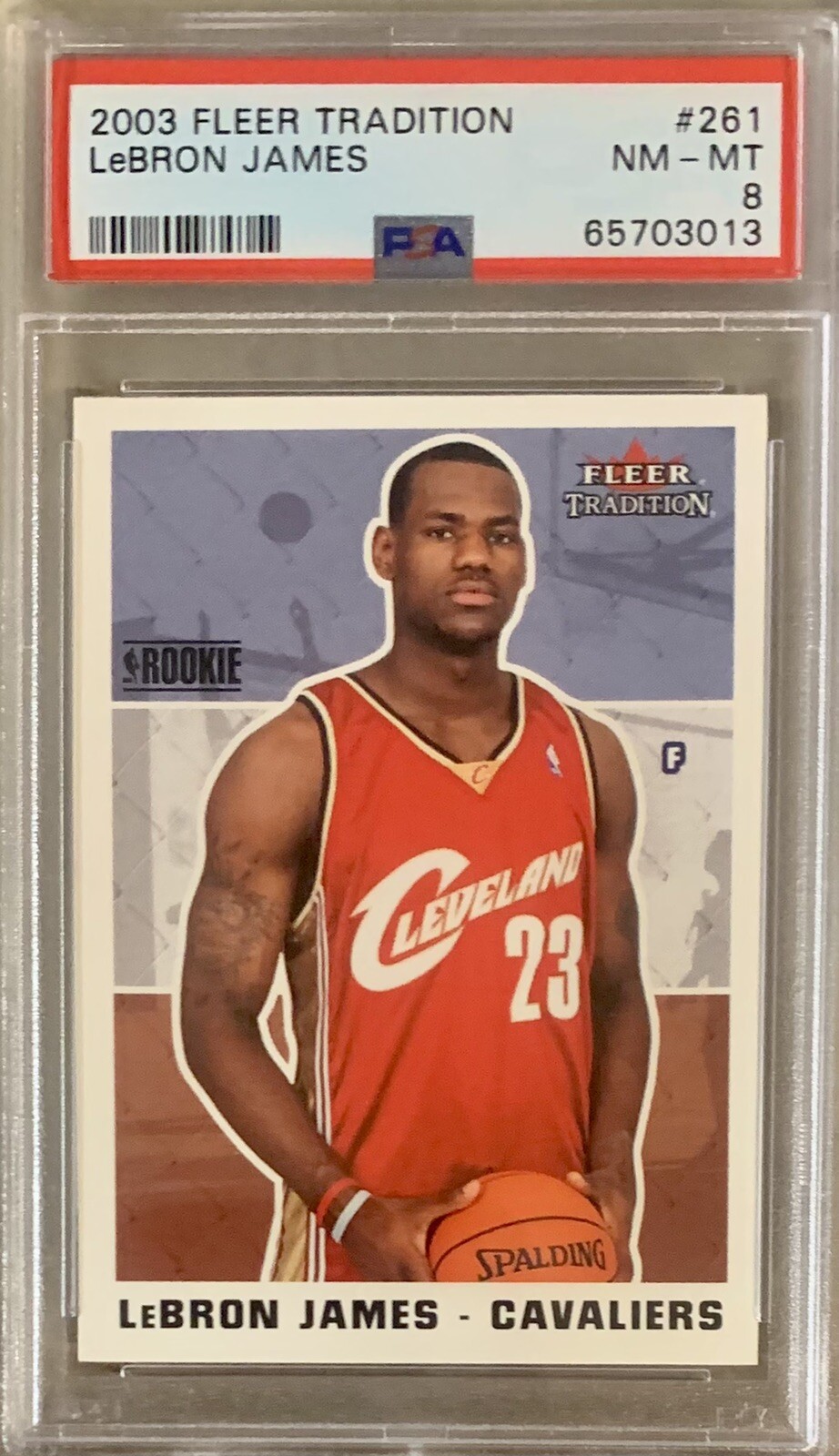2003 Fleer Tradition Lebron James RC Rookie Card PSA 8 #261 Cavaliers ...