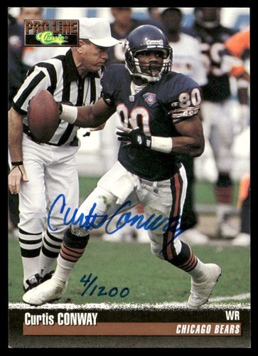 1995 Classic Pro Line Curtis Conway Auto 4/1200 Chicago Bears #83 C36 ...