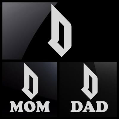 Duquesne Dukes White or Matte Silver Decal with MOM or DAD or Logo Only ...
