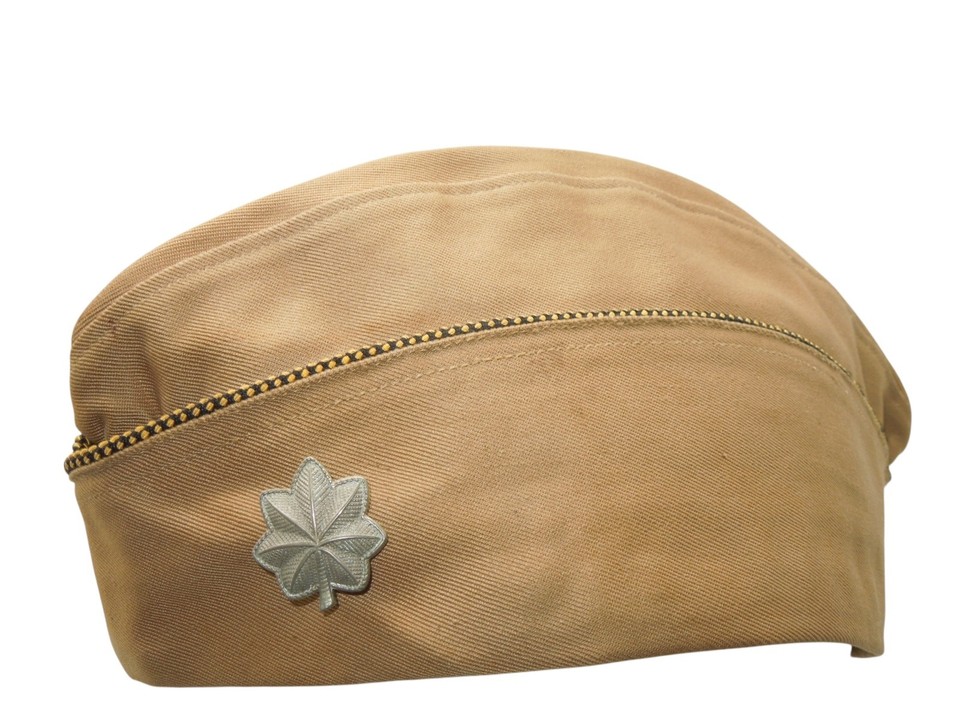 WWII US Army & AAF Khaki Officer Lt. Colonel Overseas Garrison Cap Hat ...