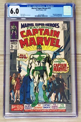 1967 MARVEL SUPER HEROES #12 COMIC BOOK 1ST YON ROGG CAPTAIN MARVEL CGC ...