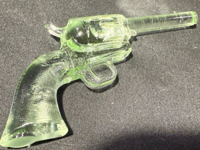 Green Vaseline glass Colt Revolver pistol uranium single action army ...