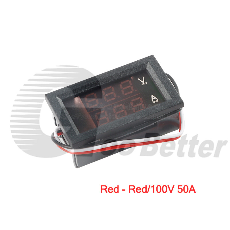 5-Wire DC Voltmeter Ammeter Panel Mount Amp Meter Red-Green Red-Blue ...