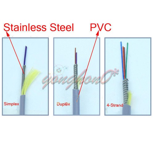 Armored Cable Fiber Patch Cord SC to SC UPC Pigtail Multi-Mode Cables ...