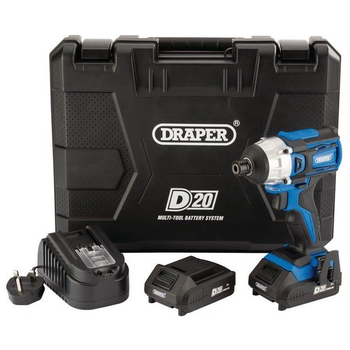 Draper 86958 D20 20V Brushless Cordless Impact Driver 1/4" Hex 180Nm ...