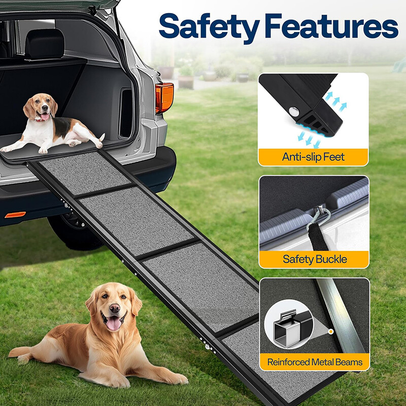 Folding Dog Ramp Pet Ramps for SUV Cars Dog Stairs Travel Portable 67 ...