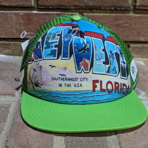 Key West Florida CAP Red Bike Brand Green Hat Beach NWT Snorkel Yacht ...