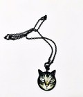 New Cat Kitten With Ears Pendant Necklace Big Eyes Photo Tiger Black ...