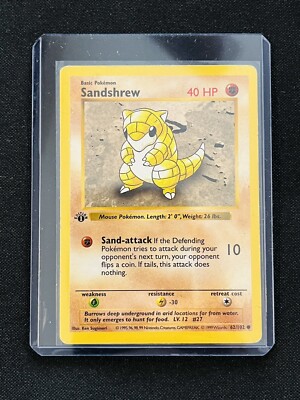 1st Edition Sandshrew 62/102 Common Shadowless Base Set Pokemon Card | eBay
