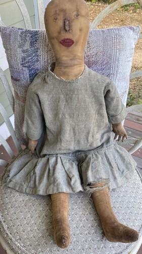 “Antique Look” CLOTH DOLL RAG Norma N SCHNEEMAN 2001 “EMMA” RARE! 29 ...