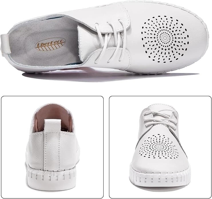 Leather Hand Stitched Trainers Casual Moccasins Loafers Shoes Flats UK ...