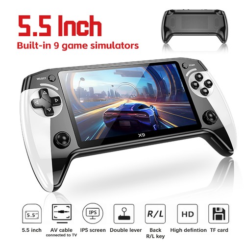 X9 Retro Handheld Game Console 5.5 Inch IPS Screen,20000+ Games, Video ...