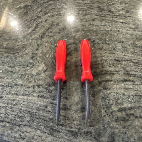 snap on 2 pc red 5” mini poket prybar set straight, bent pbmms5r ...
