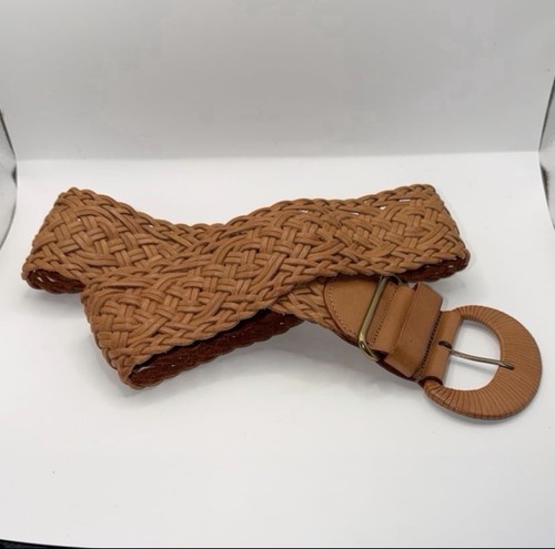 LP Linea Pelle Collection Size M #LP060930 Leather Braided Woven Belt ...