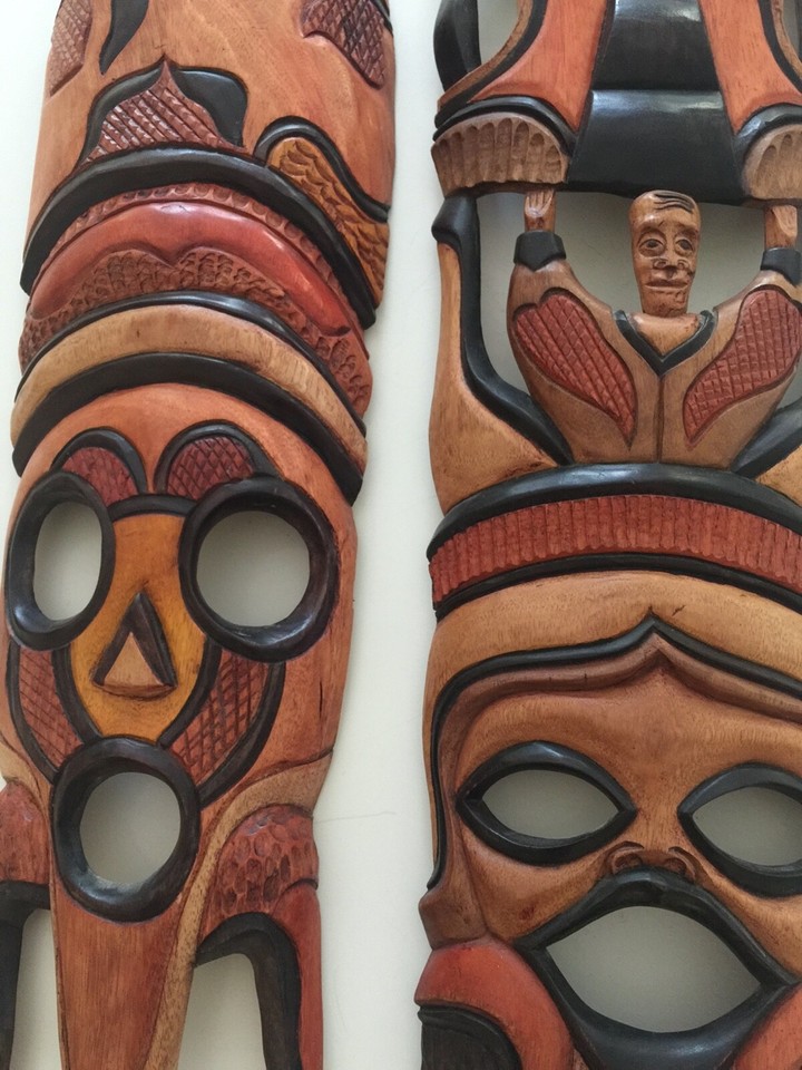 Swaziland African Tribal Masks x 2-Hand Carved-Unusual /Rare-V.Nice ...