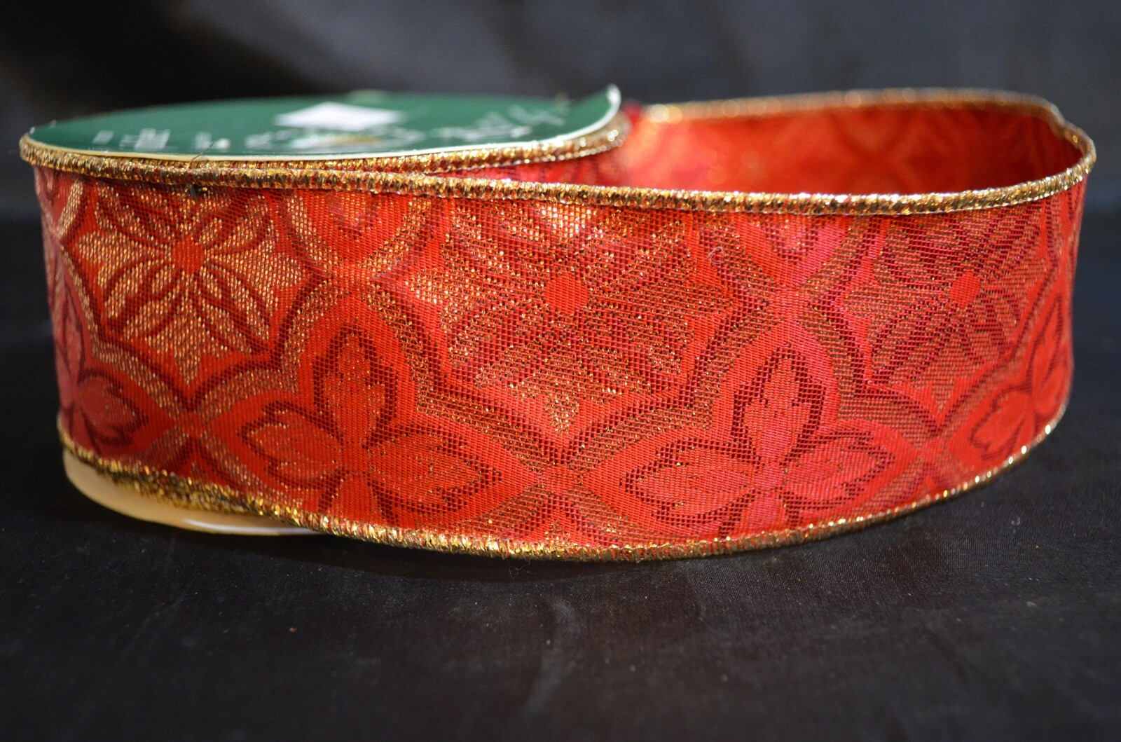 Martha Stewart Wire Edge Fabric Craft Ribbon, 7 yards, red gold ...