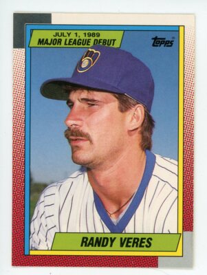 1989 TOPPS MAJOR LEAGUE DEBUT #130 - RANDY VERES - MILWAUKEE BREWERS | eBay