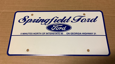 Vintage Springfield Ford Car Dealership License Plate Georgia ...