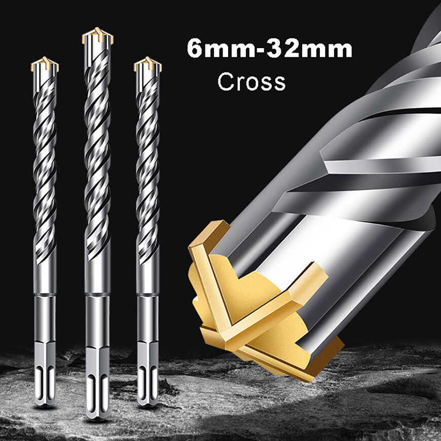 SDS Drill Bits SDS + Plus Drill Bit Masonry Concrete Brick Cross Head ...