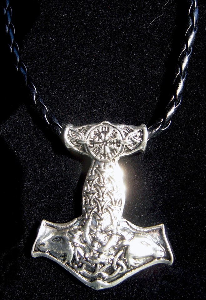 Wolf Eagle Fox Triquetra Goat Mjolnir Pendant Celtic Runes Norse Viking ...
