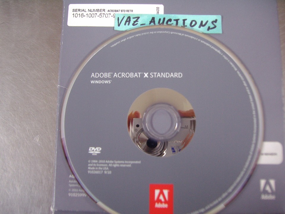 Adobe Acrobat X 10 Standard Full Retail for Windows =PERMANENT VERSION ...