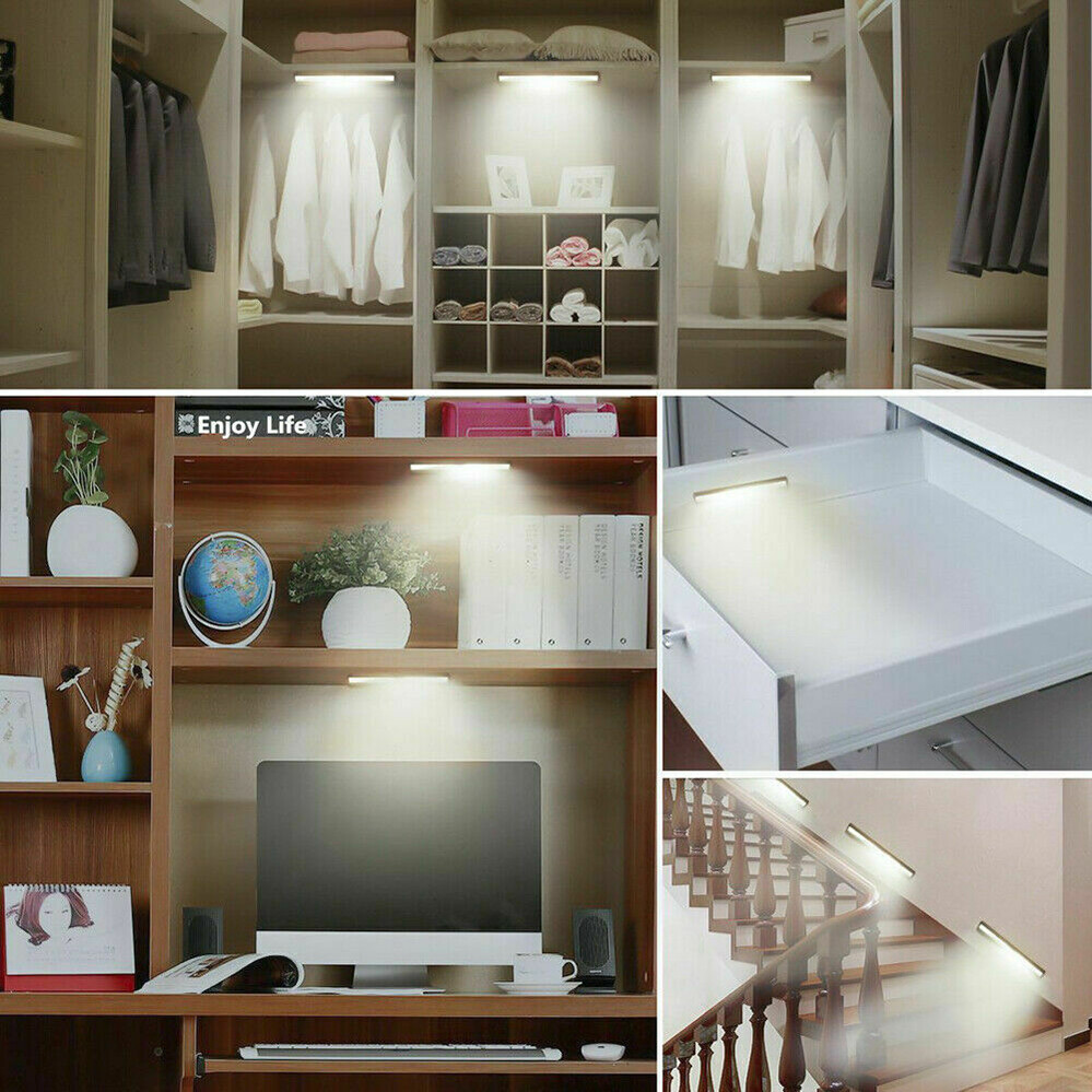 Battery Operated LED Drawer Cabinet Light Kitchen Cupboard PIR Sensor ...