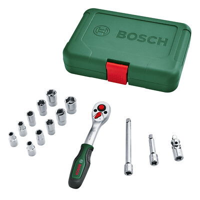 Bosch Ratchets-1/4" Drive Socket Set 14-PC, Soft Grip, Magnetic Bits ...