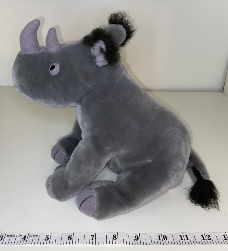 Fiesta Gray Rhino Plush 11" Sitting Stuffed Animal Adorable | eBay