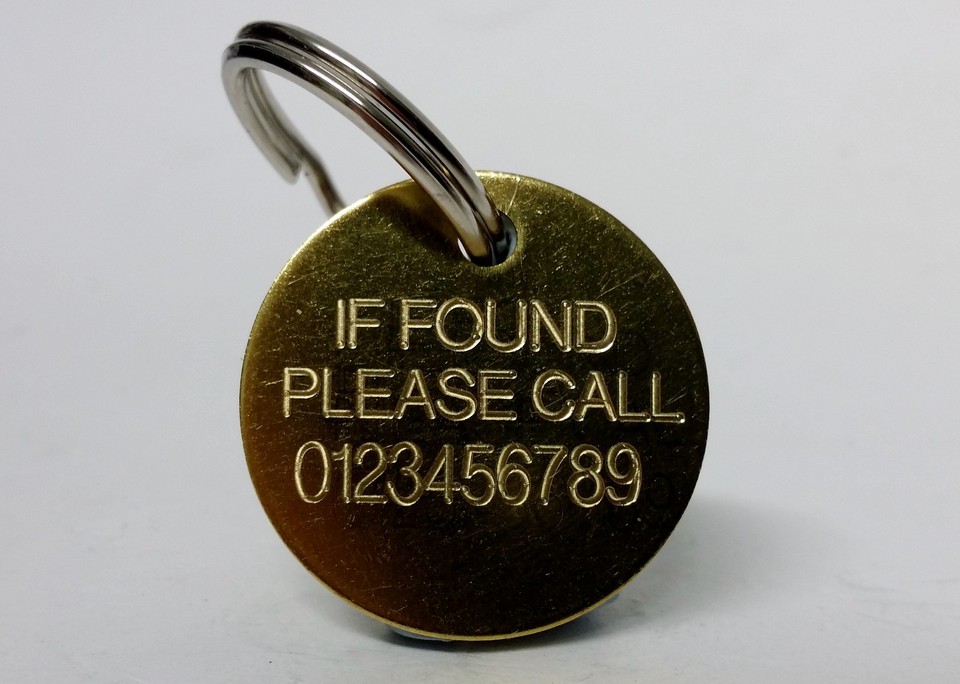 Engraved key fob finder contact phone number if lost found Tag keyring ...