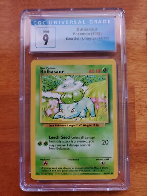 CGC 9 Pokemon TCG Bulbasaur Base Set 67/130 Regular Unlimited mint | eBay