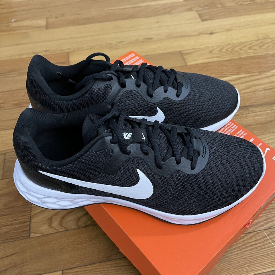 🔥Nike REVOLUTION 6 Mens Black White Extra Wide (4E) Sneakers Size 9 ...