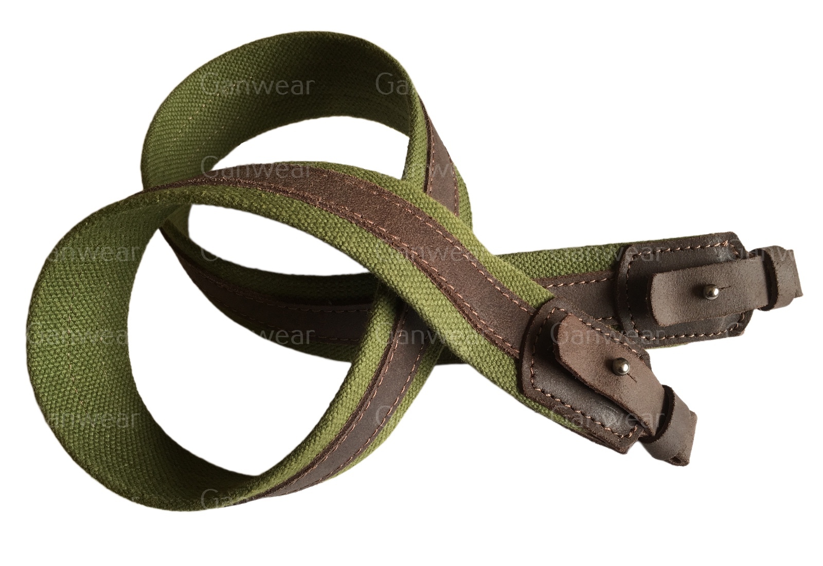 Green Canvas Leather Wide Rifle Sling Shotgun Air Gun Strap Hunting ...