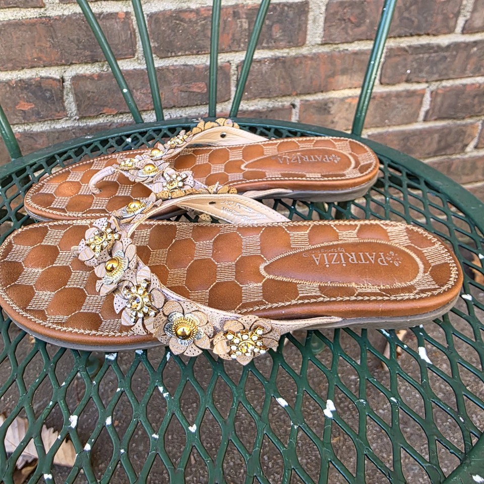 Patrizia By Spring Step Size 40 Sandals Shoes Floral Sparkly Blush Pink ...