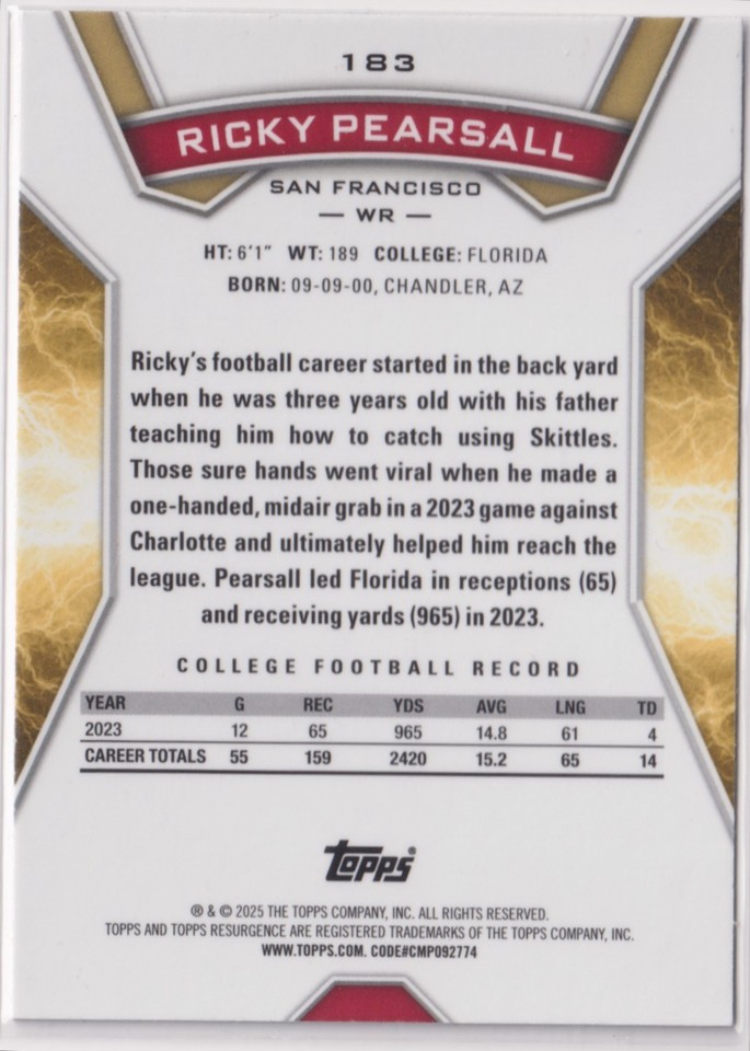 Ricky Pearsall 2024 Topps Resurgence Base Rookie Card #183 | eBay