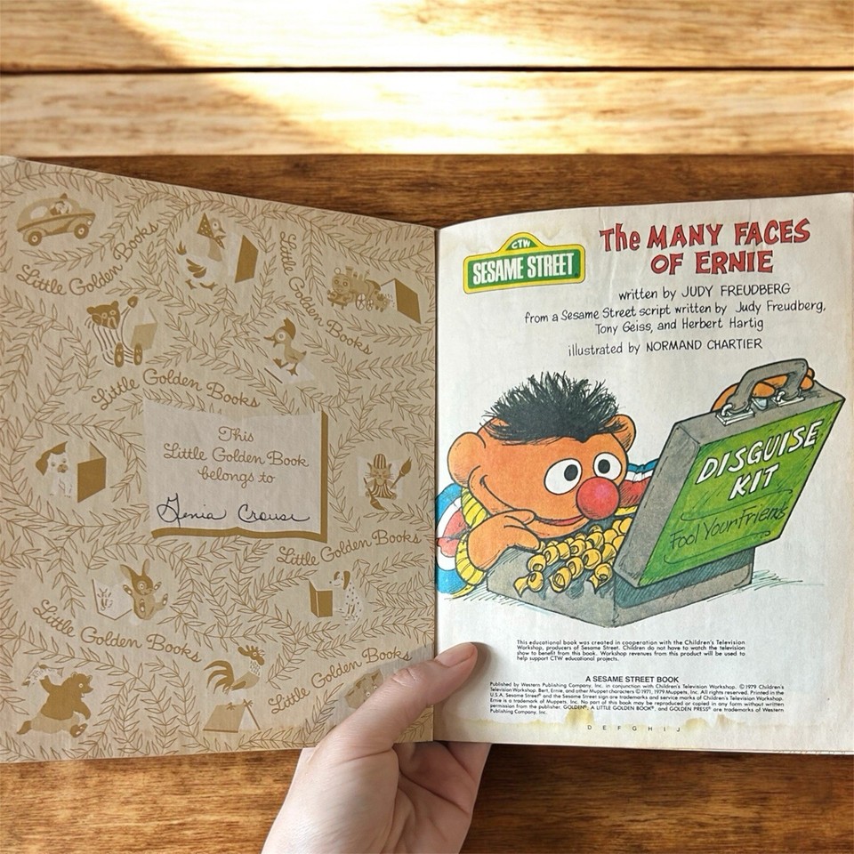 Little Golden Books Children's The Many Faces of Ernie 1980 vintage | eBay