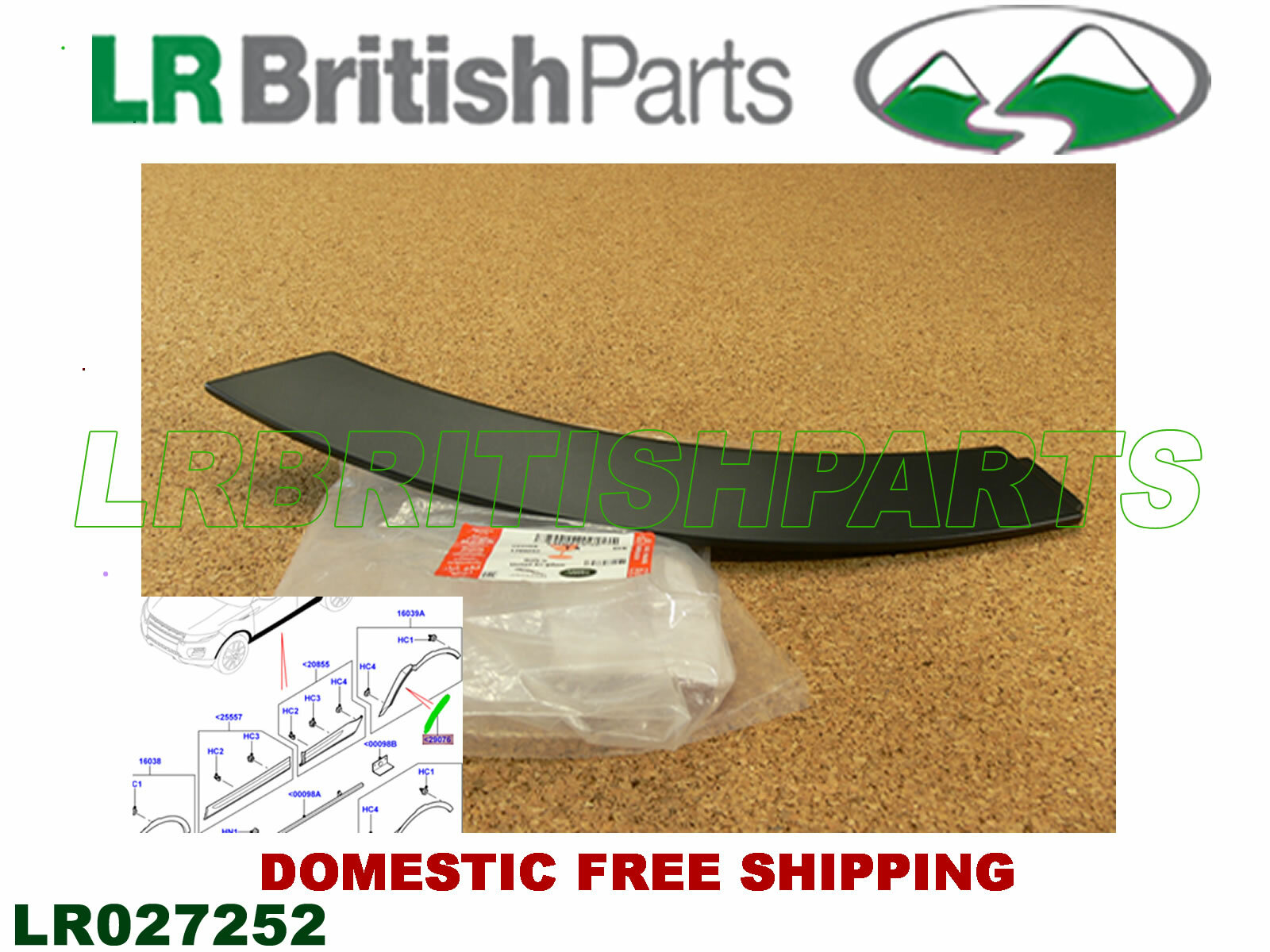 GENUINE LAND ROVER REAR WHEELARCH MOULDING RANGE ROVER EVOQUE LH NEW ...