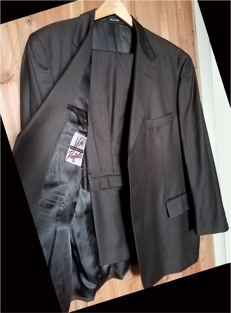 Vito Rufolo -Tessuto Zignone - Mens Suit Dark Brown Wool Italy 44/41R ...