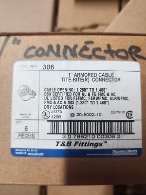 Thomas And Betts 306 - 1” Armored Cable Tite-Bite Connector, 10 ...