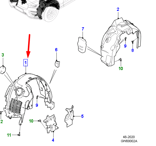JAGUAR F-PACE X761 Front Right Wheel Housing Liner T4A26655 NEW GENUINE ...