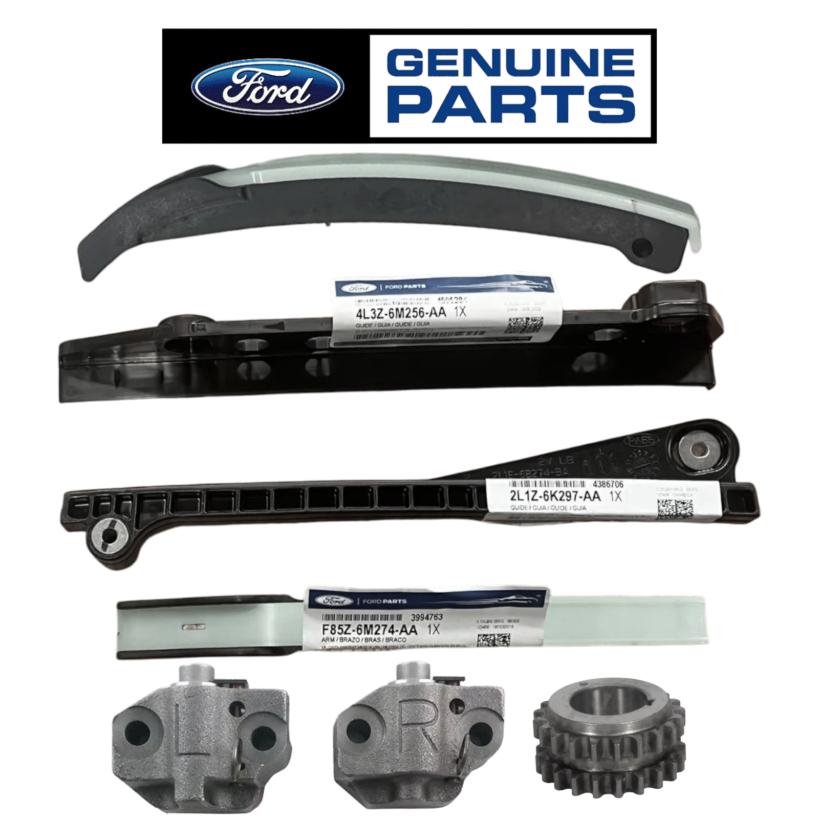 OEM Ford Timing Chain Kit w Cast Iron Tensioners & Guides & Gear 4.6L 5 ...