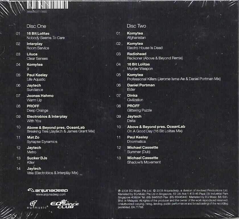 Above & Beyond Anjunadeep 01 Trance Music 2CD Digipak Singapour Release ...