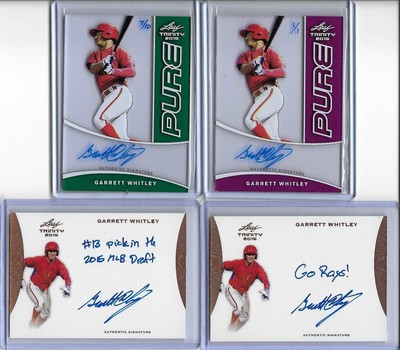 2015 Leaf Trinity GARRETT WHITLEY Inscription Bronze Foil Auto RC Rays ...