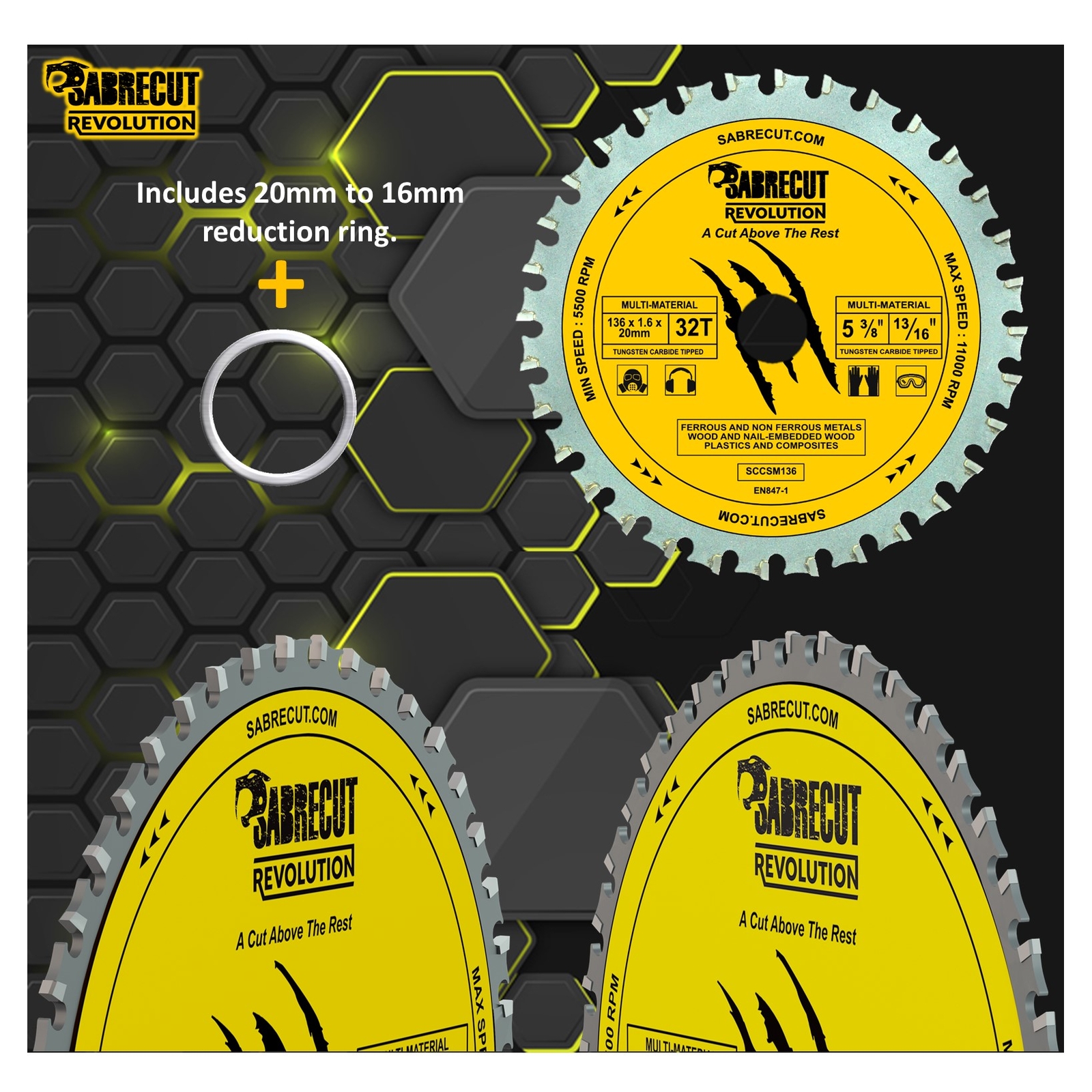 SabreCut 136mm Multi-Material Circular Saw Blade For Bosch, Wood Metal ...