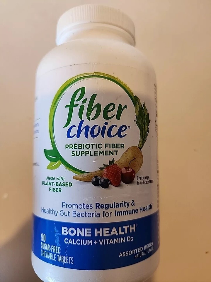 3PK Fiber Choice PreBiotic Fiber Bone Health ~ 90 Chewable Tabs Each ...